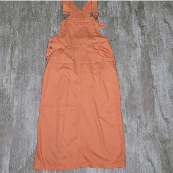 Fads | Dresses | Fads Vintage 8s Orange Overall Dress | Poshmark